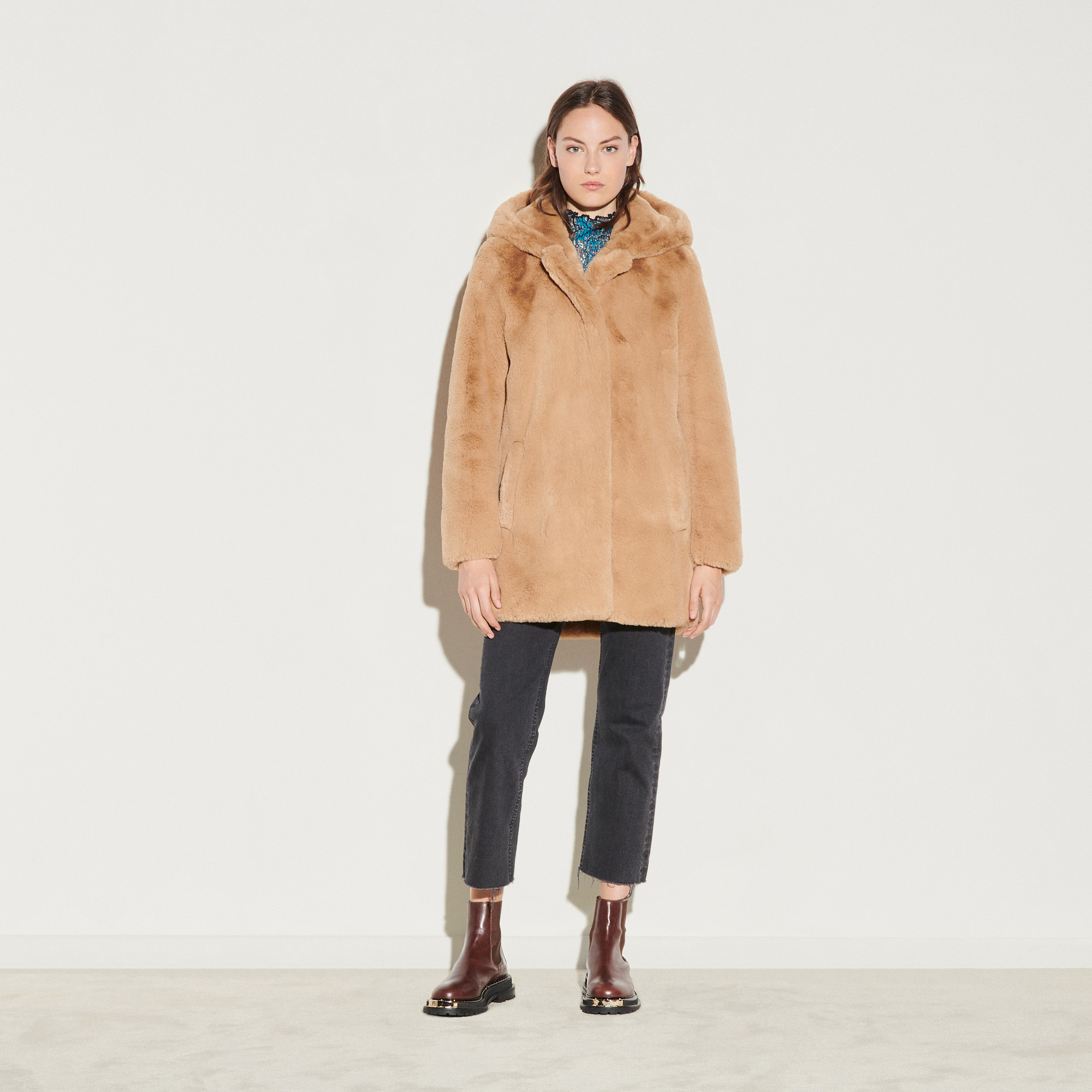 Faux Fur Coat - null - Sandro-paris.com