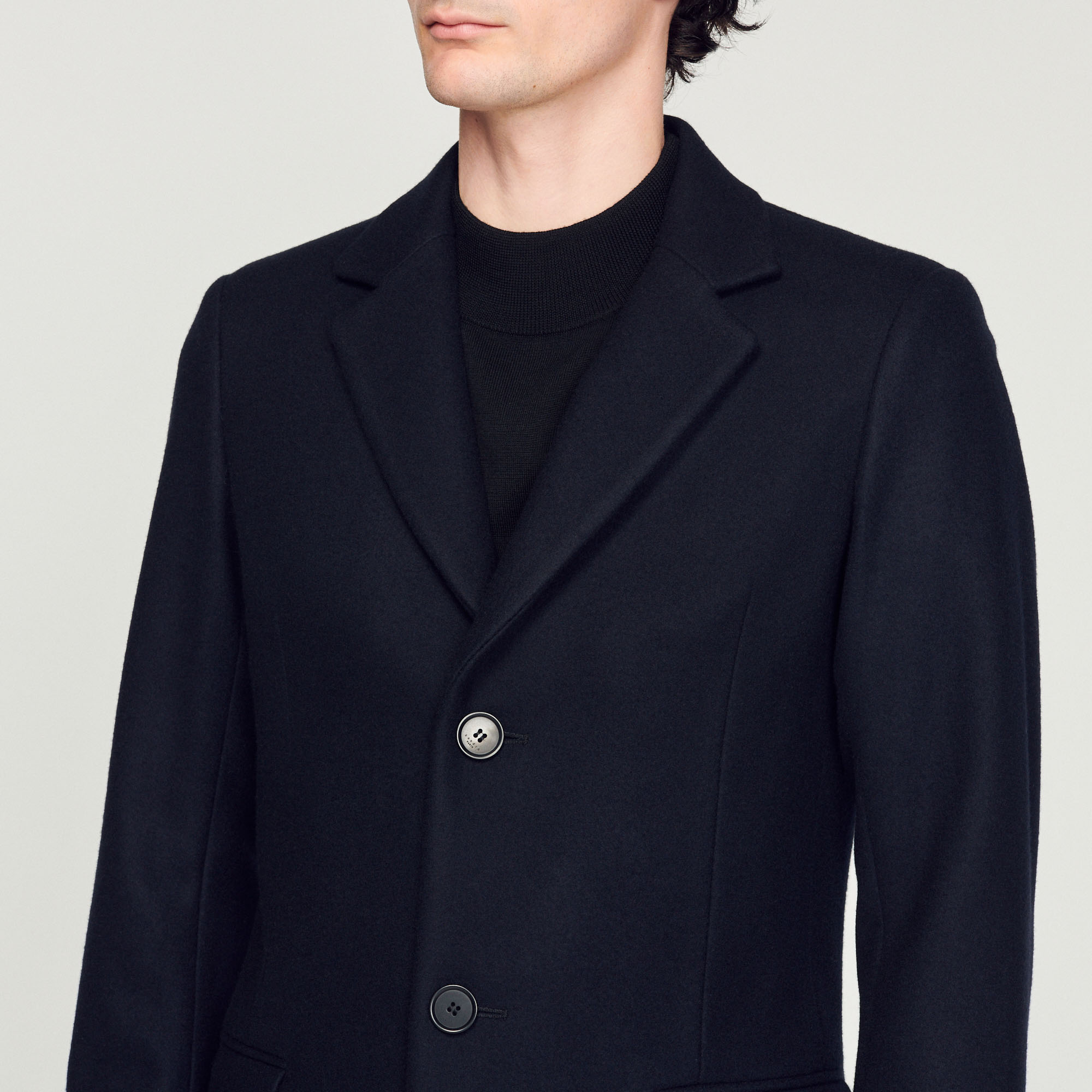 Long Coat Fastened With Three Buttons - 查看所有 - Sandro-paris.com
