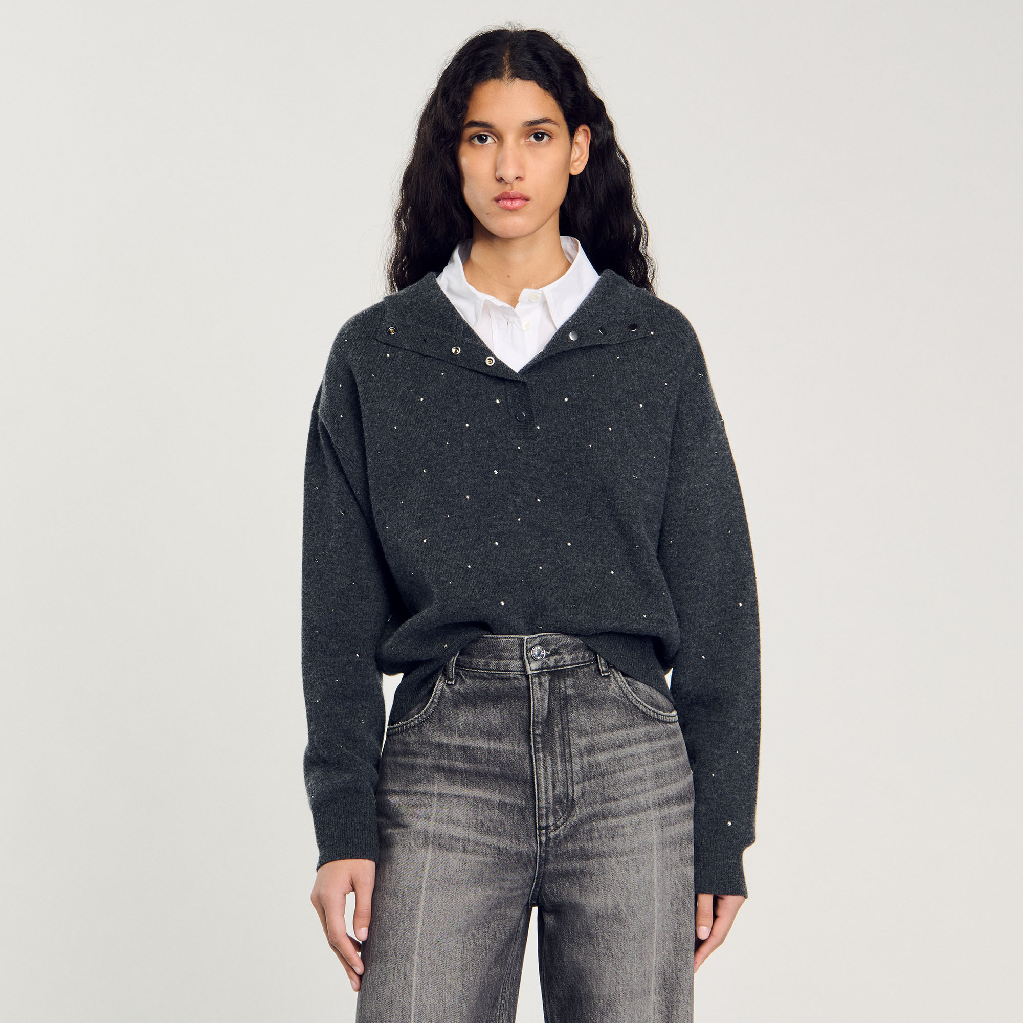 Rhinestone Hooded Jumper - Sweaters & Cardigans - Sandro Rhinestone Hooded Jumper - Sweaters & Cardigans - Sandro
