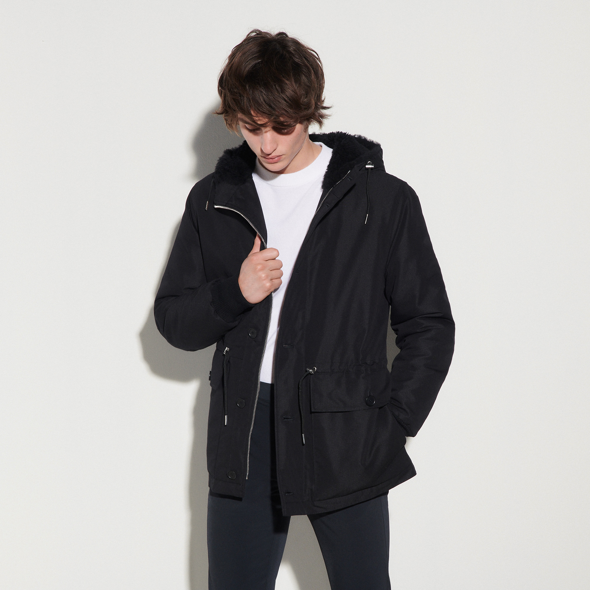 Mid-Length Parka With Sheepskin Hood - Trench coats & Coats - Sandro ...